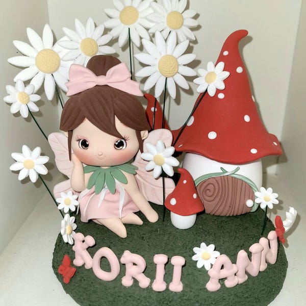Fairy Cake Topper Toadstool Cake Decoration Made of Lightweight Clay - Etsy