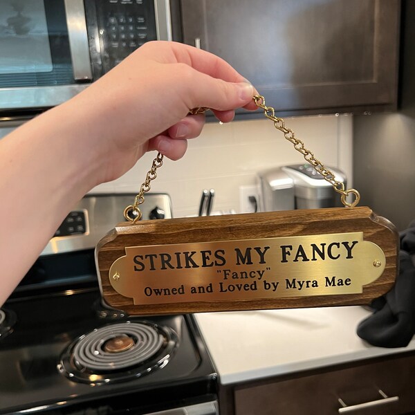 Fancy Horse Stall Name Plate- Solid Brass and Wood - Personalized ...