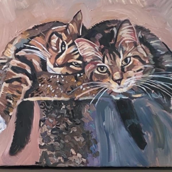 Custom Oil Painting, Custom Cat Oil Painting, Pet Portrait Oil, Cat ...