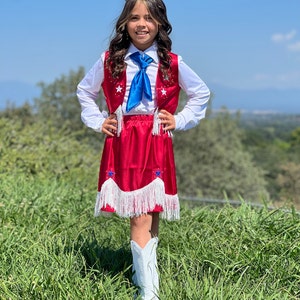 Girls Western Cowgirl Cropped Cowhide Print Vest With Sequin - Etsy