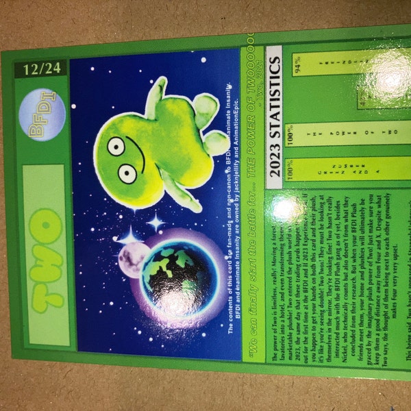 BFDI and Inanimate Insanity Plush Trading Cards 2023 Experience 2024 ...