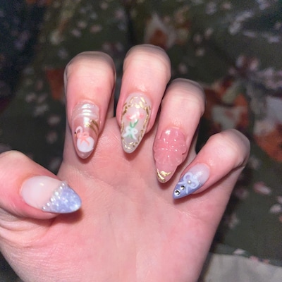 Jujutsu Kaisen Gojo Inspired Nails - Etsy UK