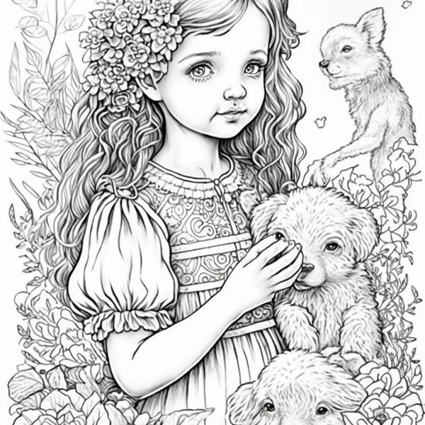 Dreamy Fairy Girls: A 100 Page Coloring Book for Adults and Children ...