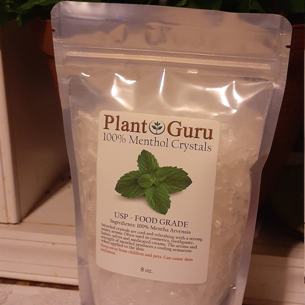 Menthol Crystals USP Food Grade 100% Pure Mentha Arvensis, DIY Steamers ...