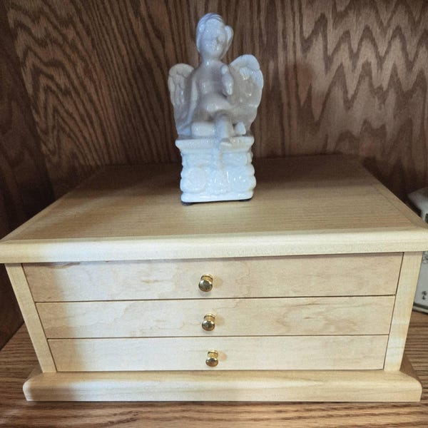 Handcrafted Cherry Jewelry Box - 5 Drawers With Top Tray - Etsy