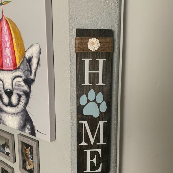 Rustic Paw Print HOME Sign - Pet Lover Decor - Etsy
