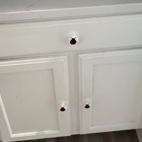 Pair 1.5 Medical Emergency Worker Cabinet Drawer Knobs Pulls White ...