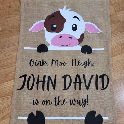 Baby Cow Split Monogram Svg Cow Name Label Cow Circle Monogram Frame ...