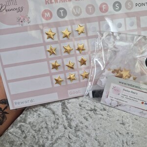 Personalised Re-usable Reward Chart With Velcro Stars, Wipeable Pen for ...