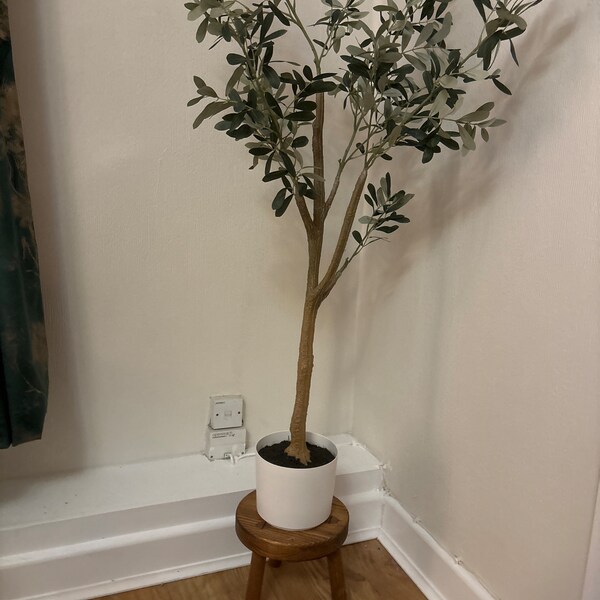 Rectangular Plant Stool, Farmhouse Stand, 4 Leg Wooden Stool, Small ...