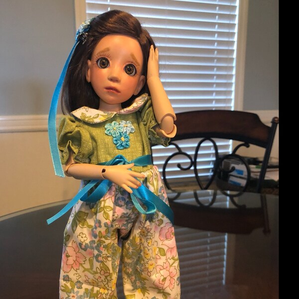 Pink Crepe Organza Apron Set 4 Kaye Wiggs Liz Frost 18" MSD N Similar ...