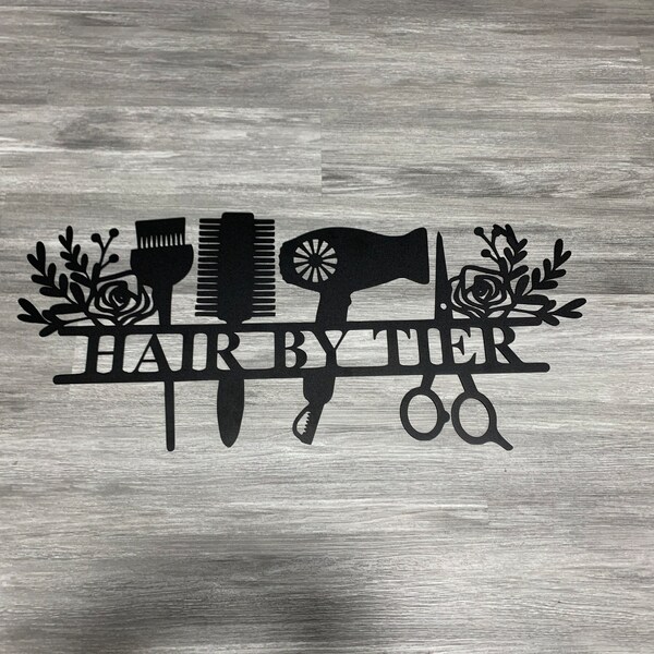 Metal Hair Stylist Sign, Personalized Salon, Custom Business Decor ...