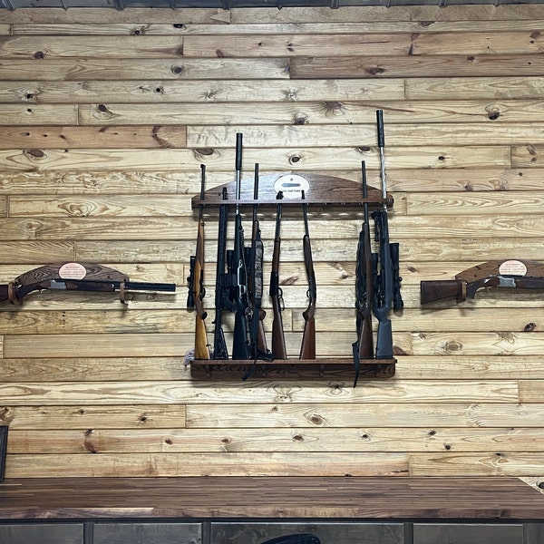 Rotating Gun Rack 8-gun Oak Wood American Made Beautiful!! - Etsy