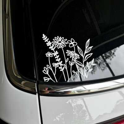 Wildflower Decal, Wildflower Sticker, Flower Sticker for Laptop, Car ...