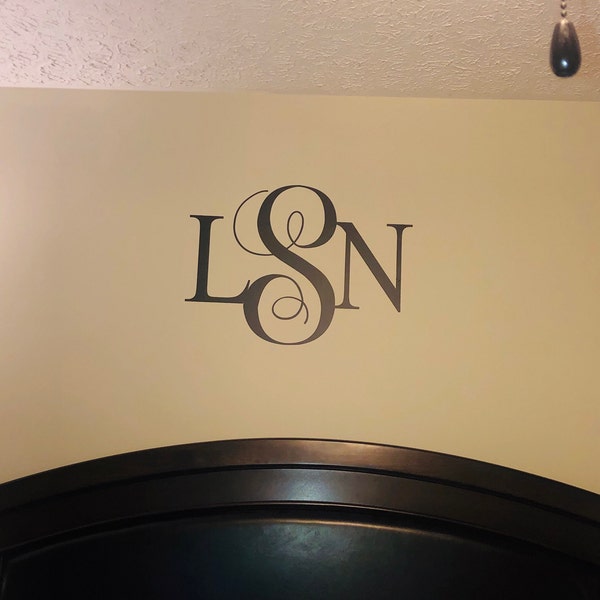 Personalized Monogram Initials Vinyl Wall Decal Lettering Decor Words ...