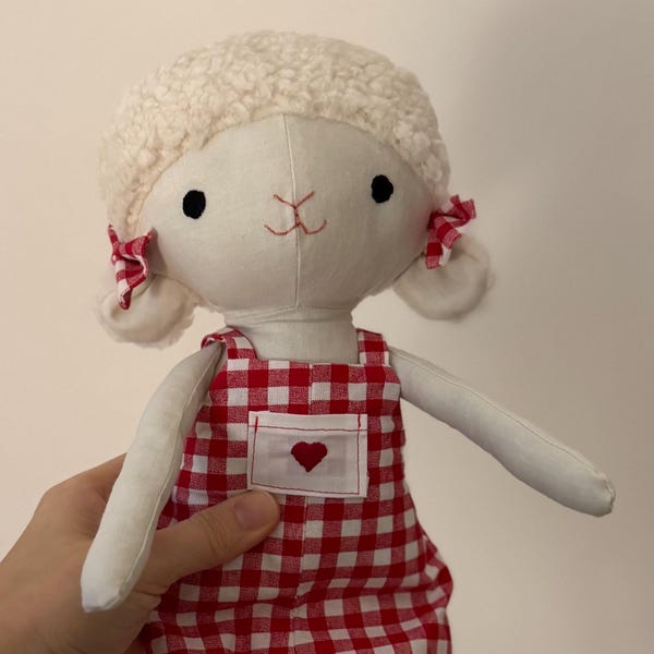Lamb Sewing Pattern PDF - Make a Cloth Lamb Doll / Stuffed Animal Toy ...