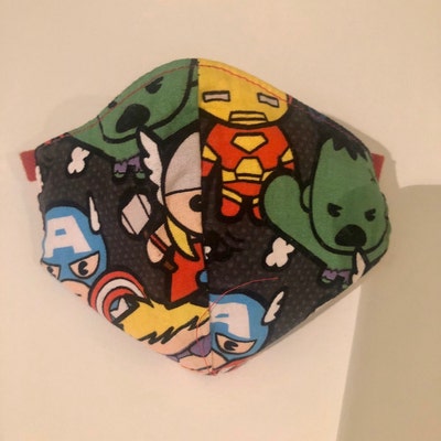 Face Mask, Marvel Avengers Superhero, Adult Kids, Reversible 2 Layer ...