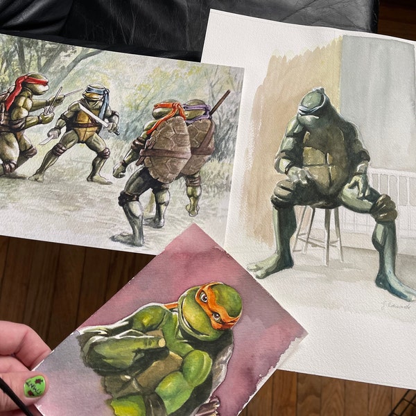 Irma Teenage Mutant Ninja Turtles Fan Art Original Watercolour Painting ...