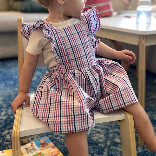 Girls Overall Sewing Pattern, PDF. Melbourne Culottes/skort/pinafore ...