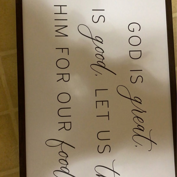 Dining Room Wall Decor | God is Great and God is Good Sign | Sign for ...