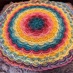 Flower Puddles Mandala Blanket Crochet Pattern - Etsy
