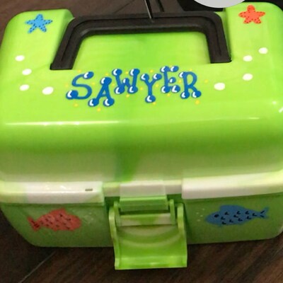 Personalized Kids Tackle Box With Fishing Gear - Etsy