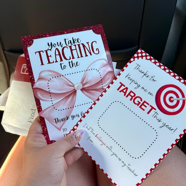 Printable Teacher Thank You Gift Card Holder, Teacher Appreciation ...