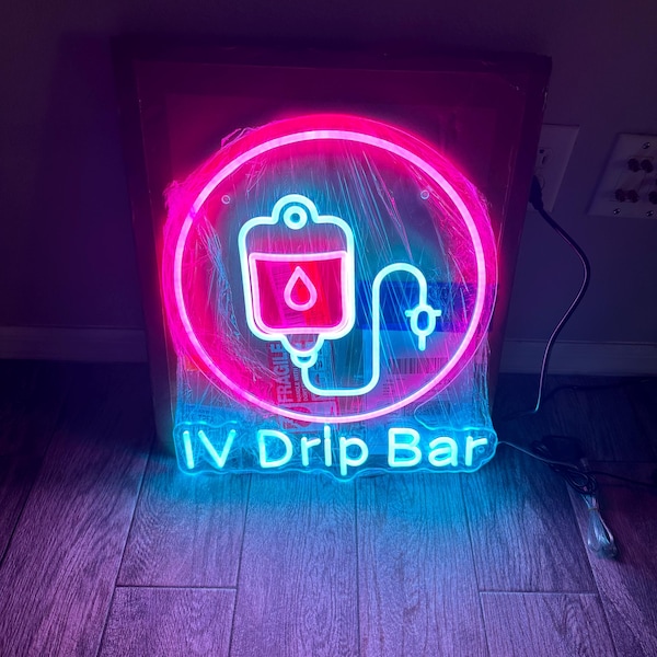 IV Drip Bar Neon Sign, IV Therapy Led Light Sign, Beauty Salon Decor ...