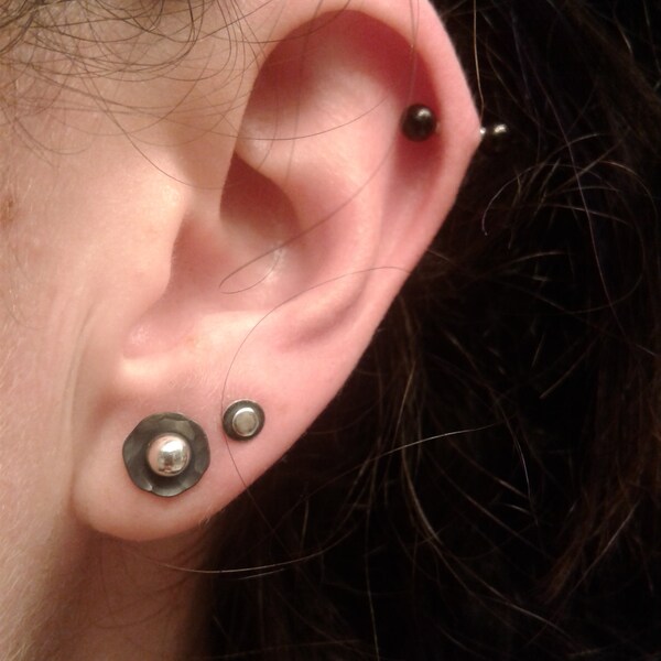 Black Ear Jackets, Sterling Silver Ear Jackets, Ear Jacket Earrings ...