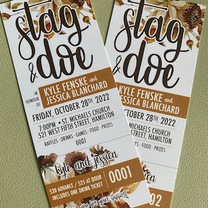 Stag and Doe Vintage Ticket Design - Etsy Canada