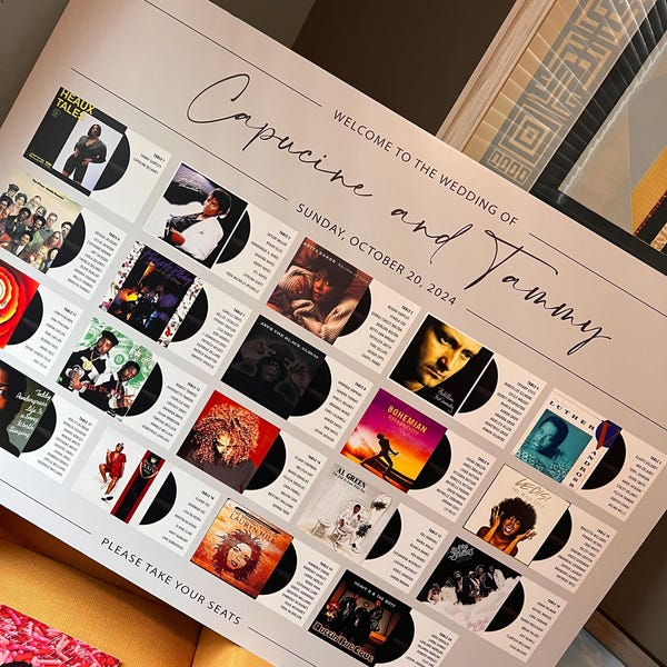 Vinyl Records Wedding Table Plan - Etsy