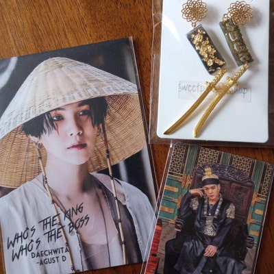 Agustd-daechwita Inspired Necklace, K-pop, BTS, Green/gold Choker, K ...