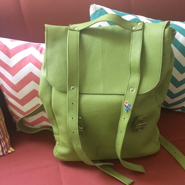 Dove Colored Leather Backpack Rucksack / in Stock / Laptop Bag ...