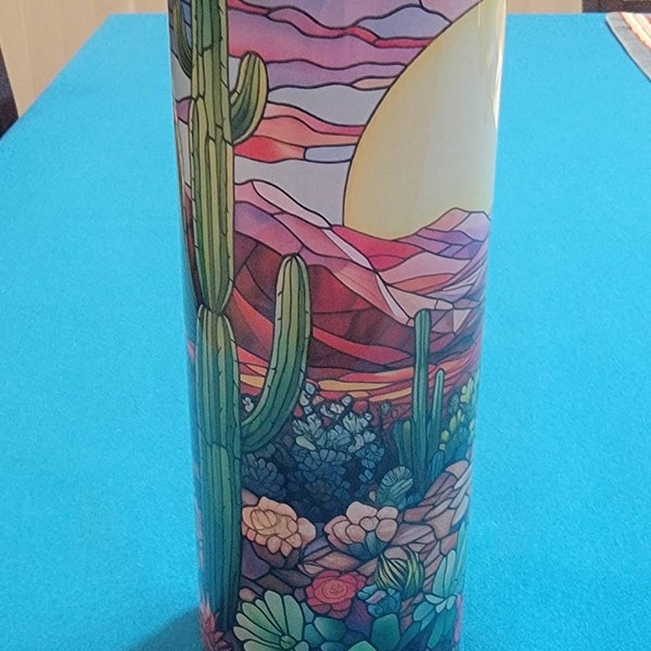 Stained Glass Desert Scene Digital Papers - Desert Stained Glass ...