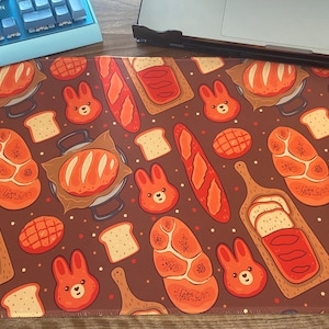 Kawaii Green Desk Mat Cartoon Animal Mouse Pad Anime Forest Desk Mat ...