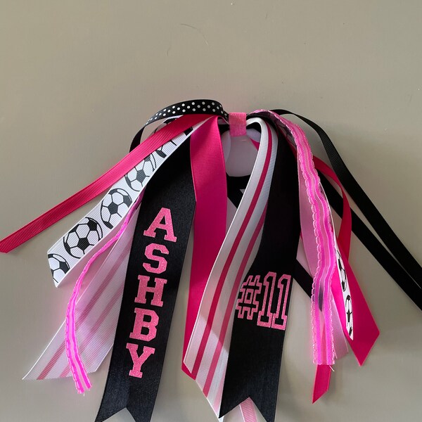 Custom Soccer Ribbon With 1 Glitter Name and 1 Number - Etsy