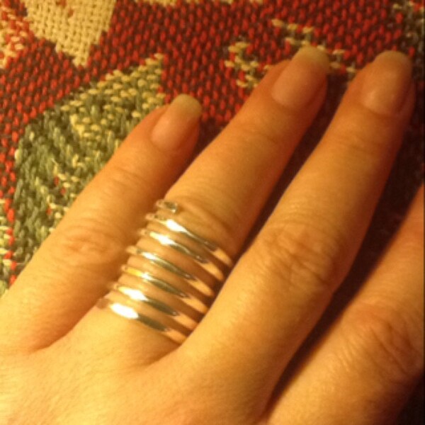 Sterling Silver Ring Heavy Gauge Spring Ring Silver Spiral Ring Twist ...