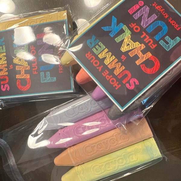 Chalk Full of Fun Tags Summer Gift End of School Year Favor Preschool ...