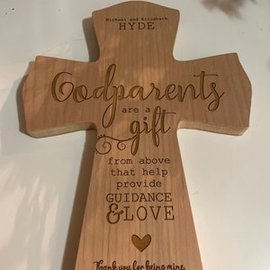 Personalized Godparents Cross Gift for Godparents, Baby Godparent ...