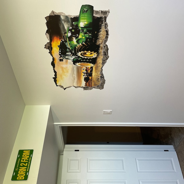 John Deere Green Tractor Wall Decal 3D Art Stickers Vinyl Wall Decor - Etsy