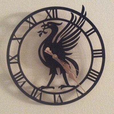 Liverpool Wood Wall Clock, Liverbird, Wall Art Decor, Wood Non-ticking ...