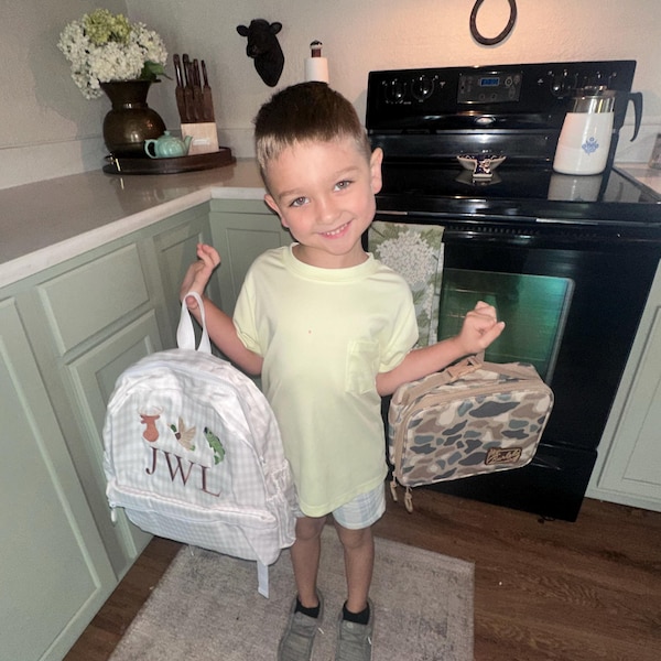 Girls Embroidered Wipeable Nylon Gingham Backpack - Etsy