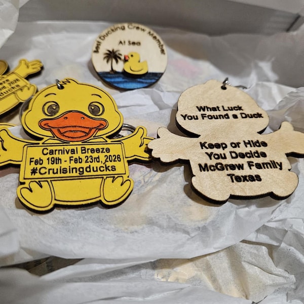 Laser Engraved Cruising Duck Poker Chip, Magnet Exchange, Keychain ...