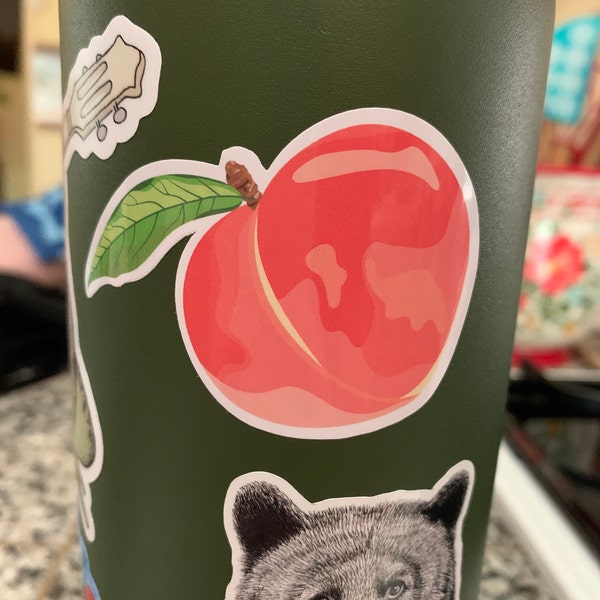 Georgia Peach Sticker Fruit Vinyl Stickers Waterproof Sticker Water ...