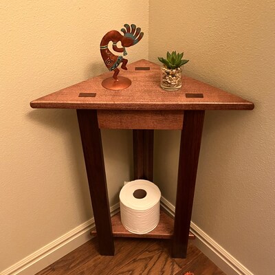 Bathroom Corner Table With Bottom Shelf - Etsy