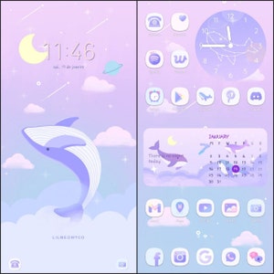 BTS Borahae Whale Phone Theme Ios, Tablet, Ipad, Android, iPhone Icons ...