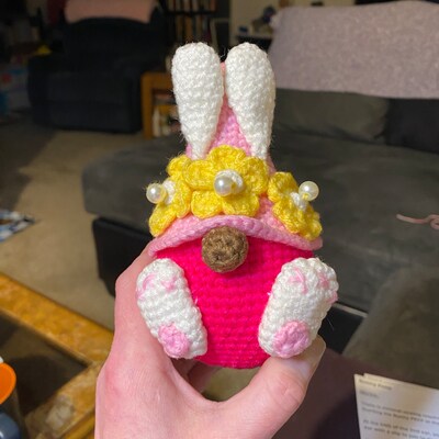 Easter Crochet Pattern Bunny Keychains With Crochet Flowers, Crochet ...