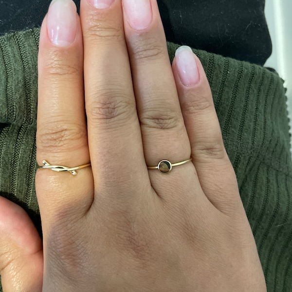 Solid Gold Knot Ring, 14k Gold Promise Ring Women, Dainty Love ...