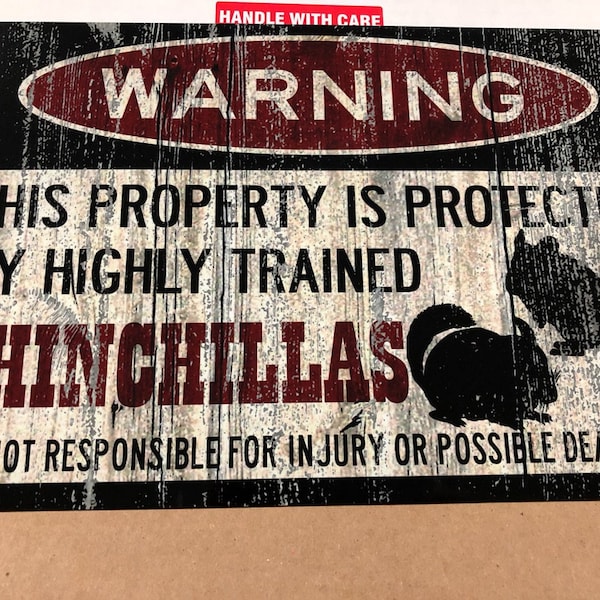 Chinchilla Sign,funny Metal Signs,chinchillas,chinchilla Cage ...