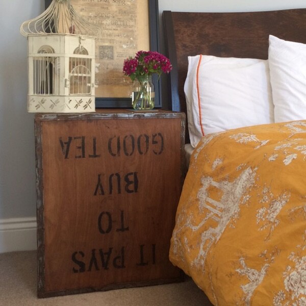 Vintage Tea Chest Trunk Box Crate Storage Side Table Bed Side - Etsy